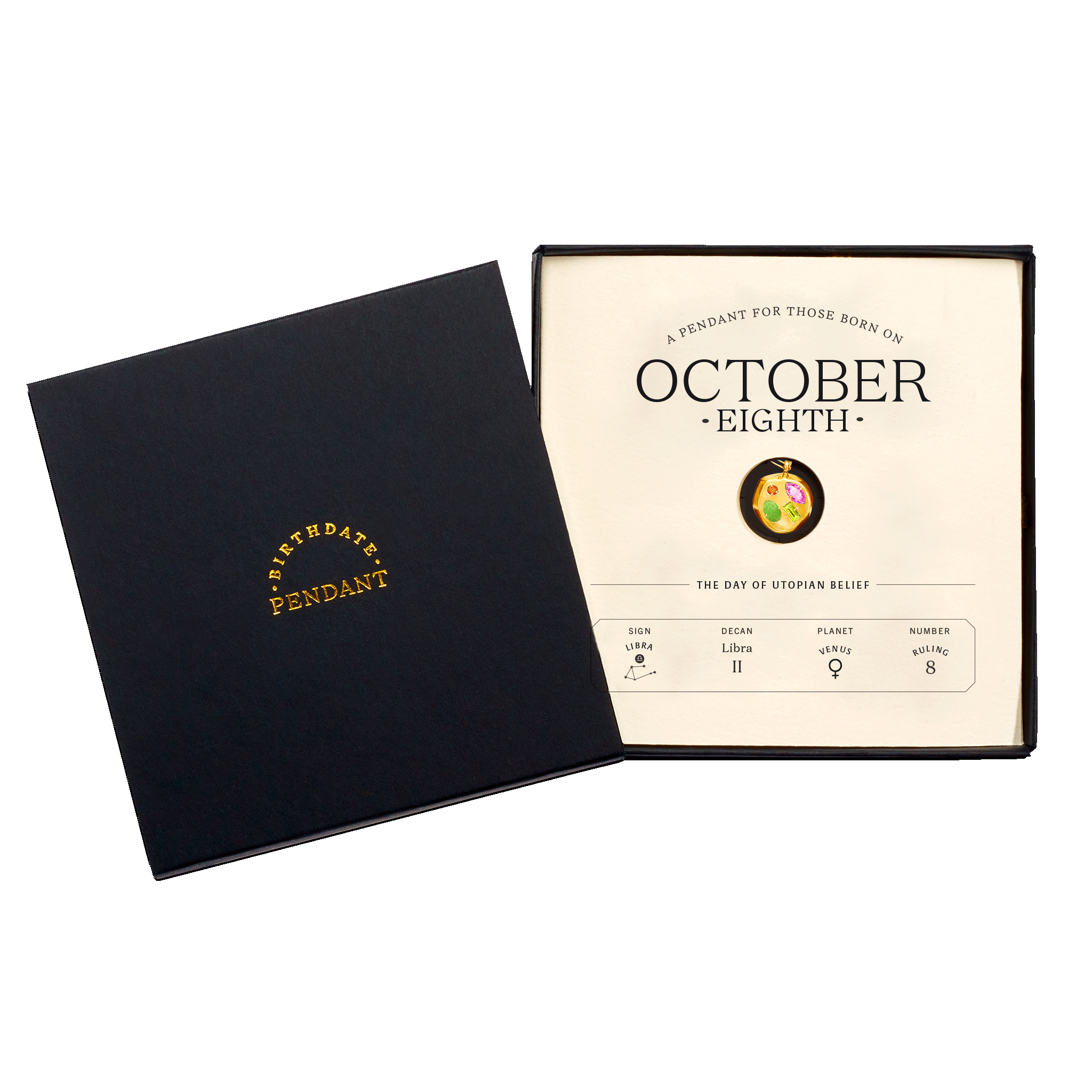 The October 8 Zodiac Pendant Necklace – Birthdate Co.