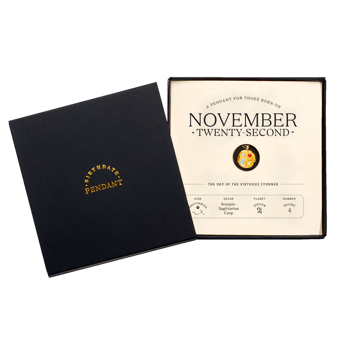 The November 22 Zodiac Pendant Necklace – Birthdate Co.
